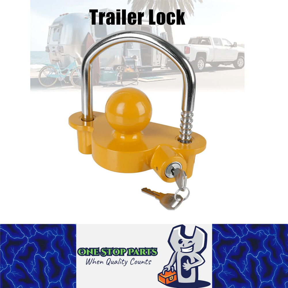 Trailer Coupler Hitch Lock Tow Ball Security Anti-Theft U-Shape Traile ...
