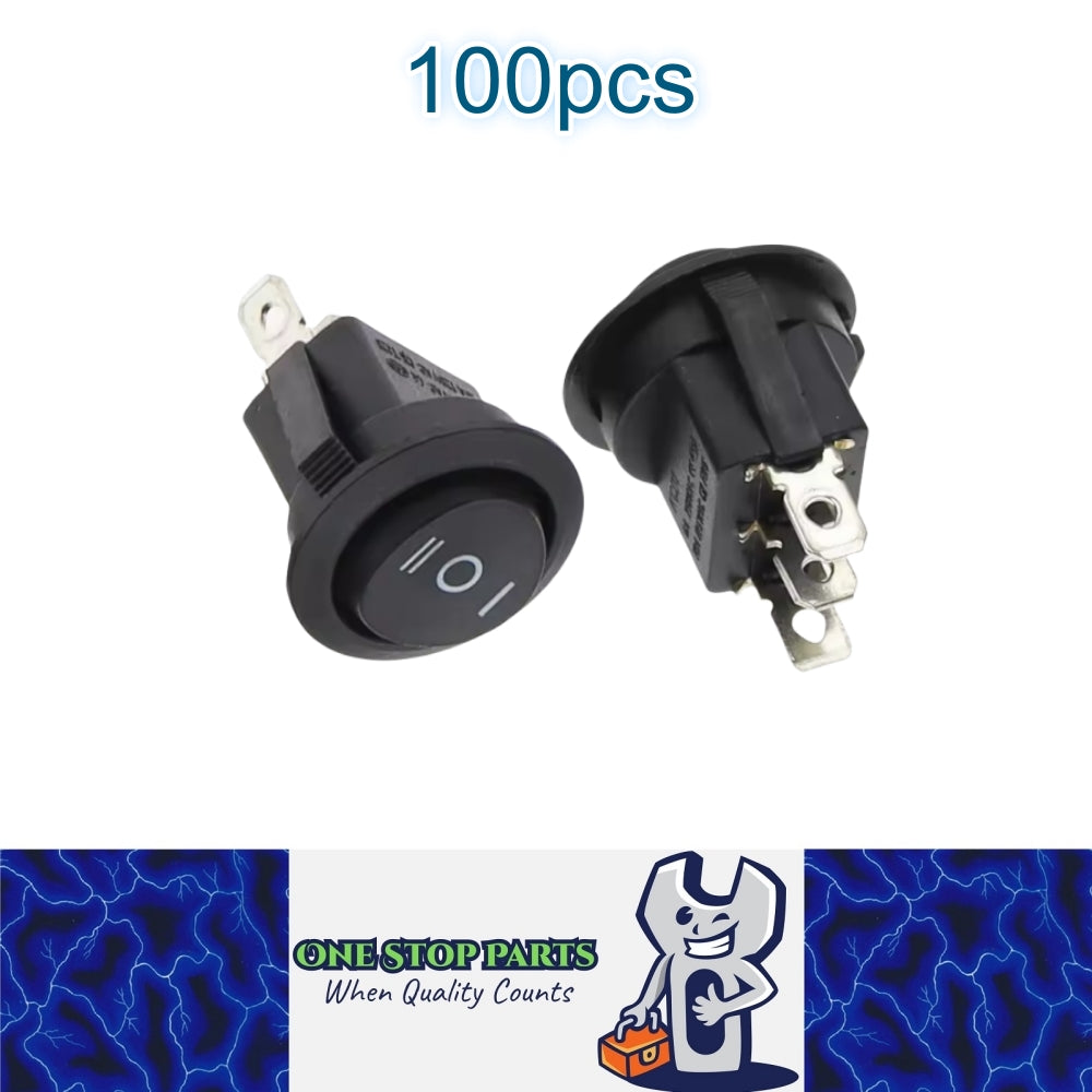 100 x Round Rocker Switch Car Boat Dashboard 3 Pin ON-OFF-ON Power Swi ...