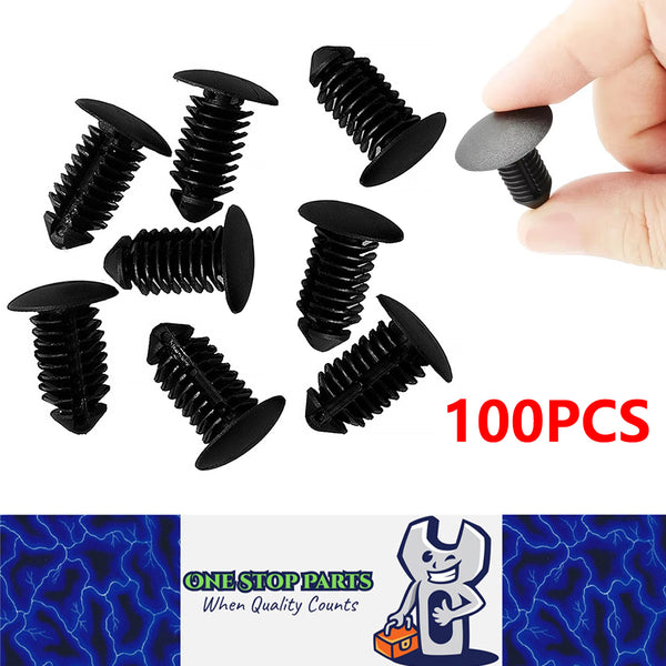 100pcs 11mm Black Plastic Body Rivets Fasteners Suits 10mm Hole with 2 ...