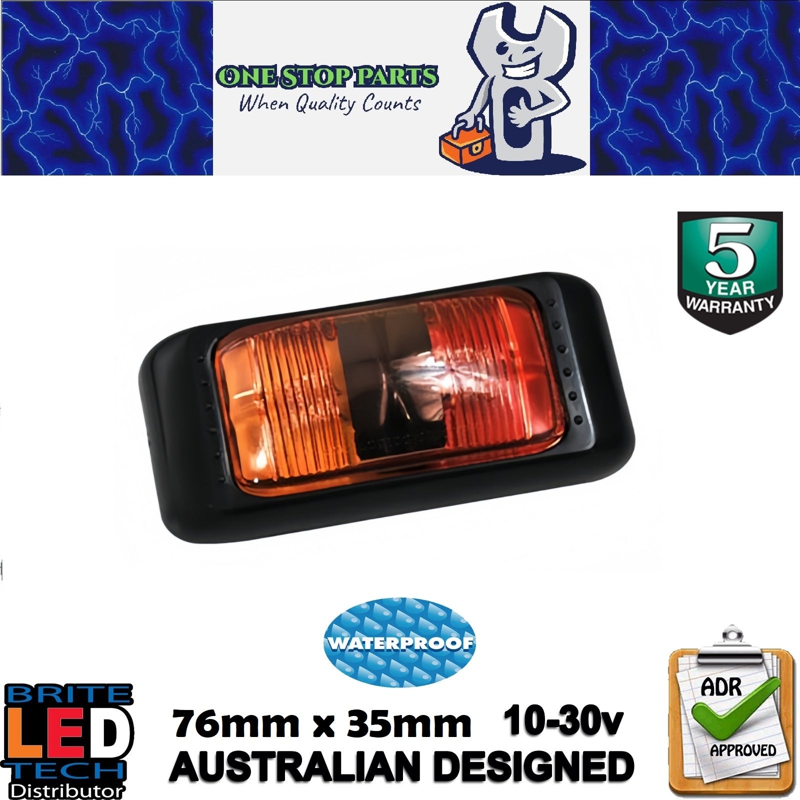 12V-24V LED CLEARANCE LIGHTS SIDE MARKER LAMP RED AMBER TRAILER TRUCK ...