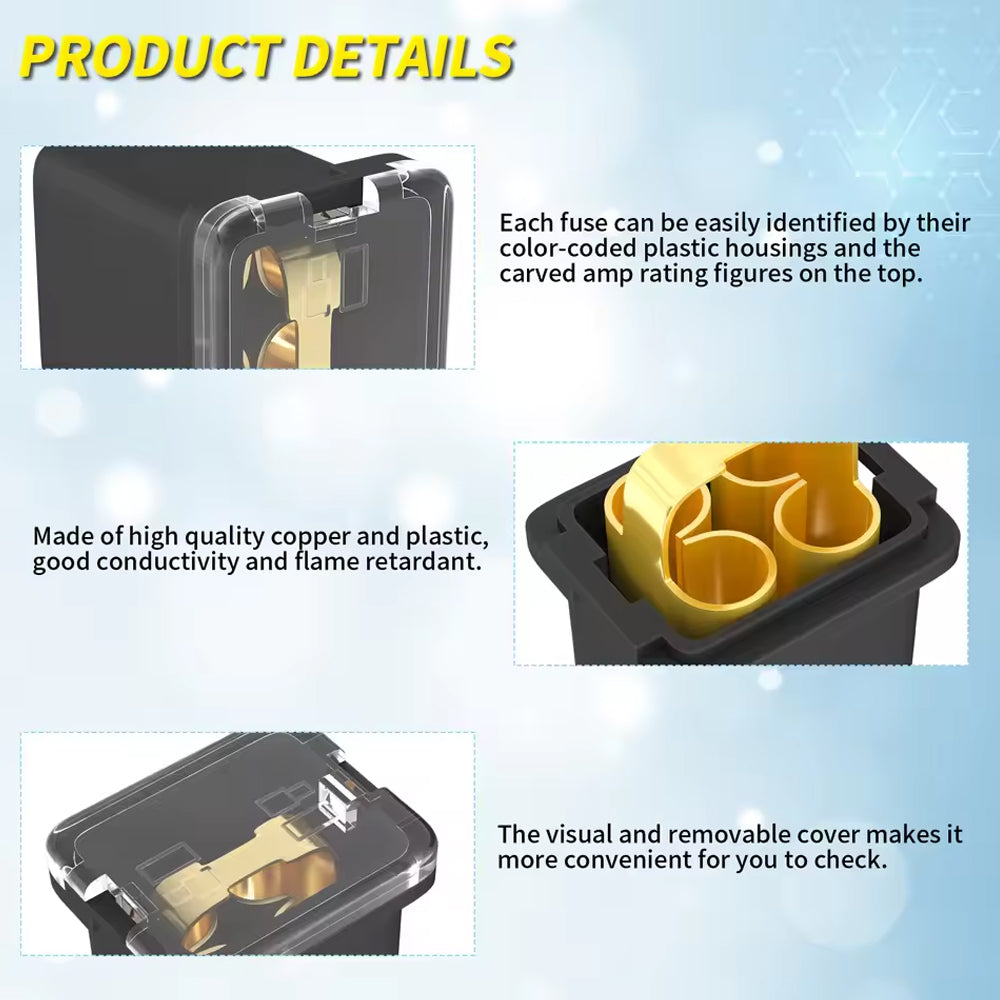 36PCS Jcase Fuse Kit Box shaped Low Profile Car Fuse Block 20/30/40/50 ...