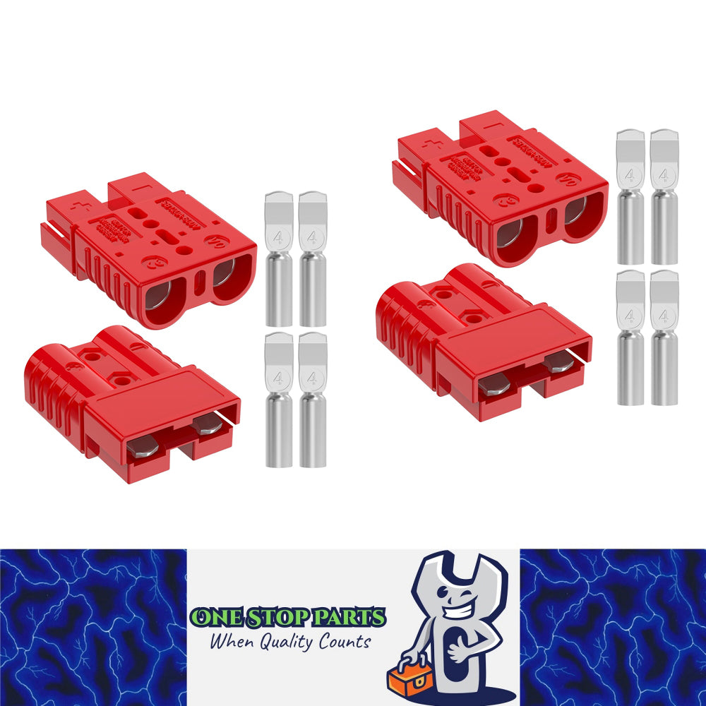4 x 120A Red Anderson Socket Plug 2 Pin 120Amp Connector RV Truck Winc ...