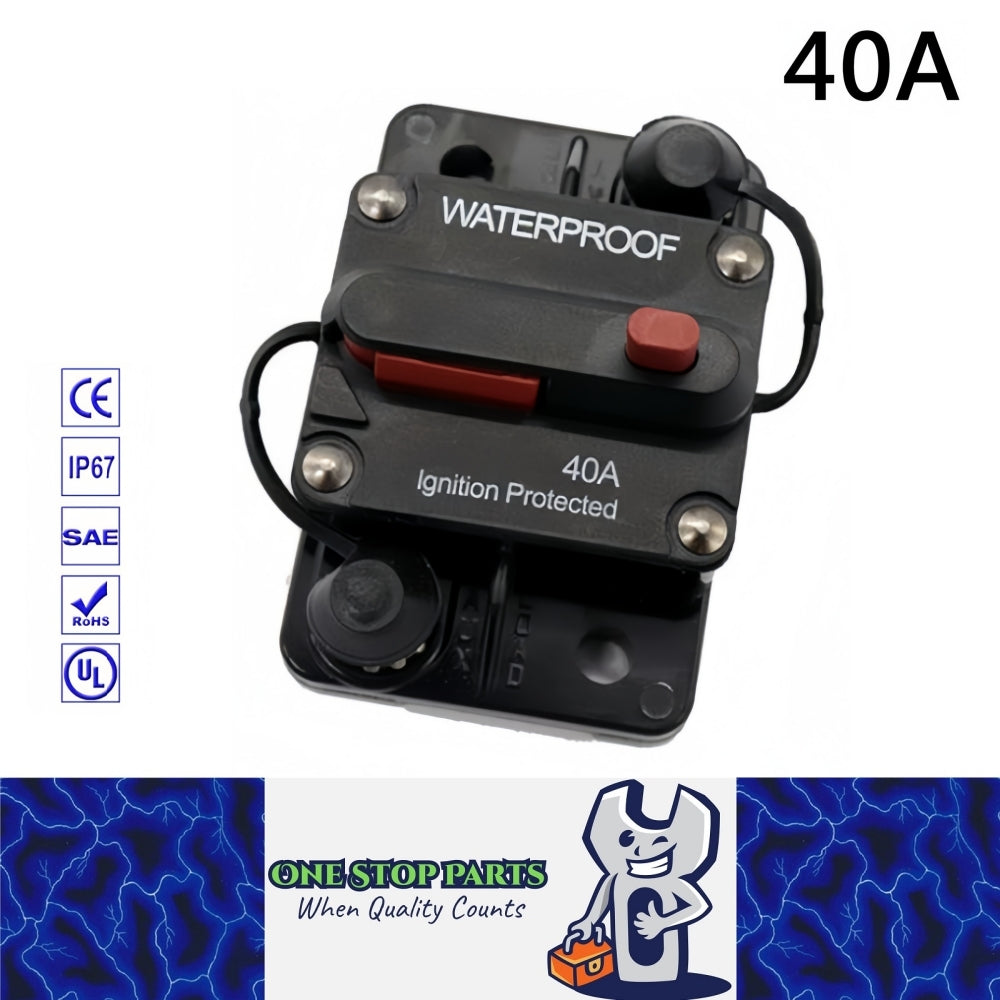 12v 40A Circuit Breaker Manual Reset Water Proof Ideal for 4wd Caravan ...