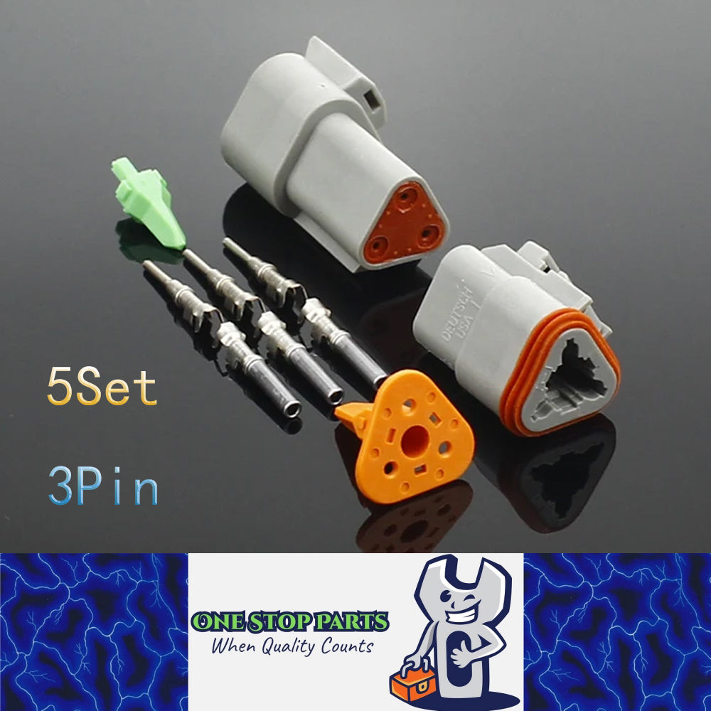 5 Sets 3 Pin Deutsch DT Connectors 3 Way Waterproof Male and Female Pl ...