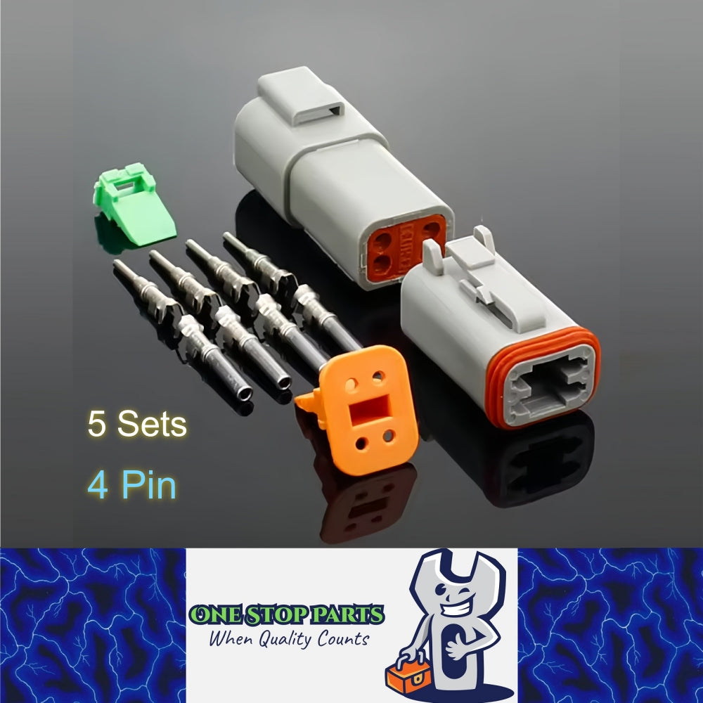 5 Sets 4 Pin Deutsch DT Connectors 4 Way Waterproof Male and Female Pl ...