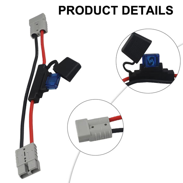 50Amp Anderson Plug to Anderson Plug with Inline Fuse 30cm Long Adapto ...