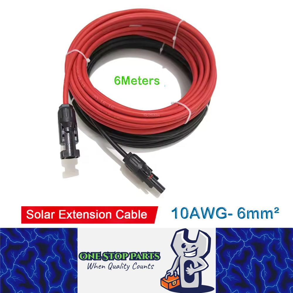 1 Pair 6M Solar Panel Extension Cable 10AWG 6mm² Cable with Solar PV C ...
