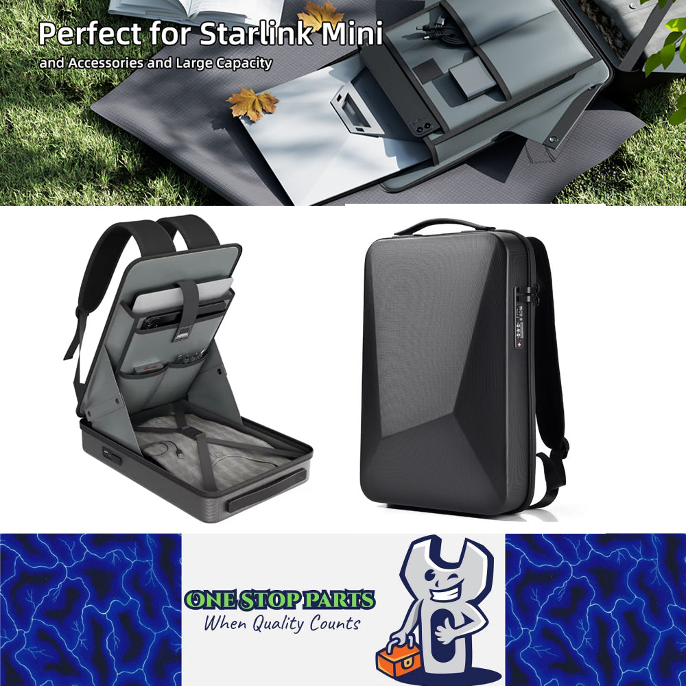 Black Starlink Mini Backpack for Starlink Mini and Accessories Hard Sh ...