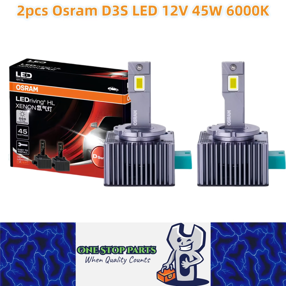 2 x OSRAM D3S LED Globes 12V 45W 6000K Headlight Original Osram D3S LE ...