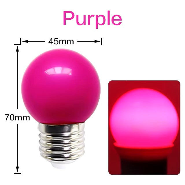 Purple E27 1W LED Bubble Globe Frosted Purple Lens sign party – One ...