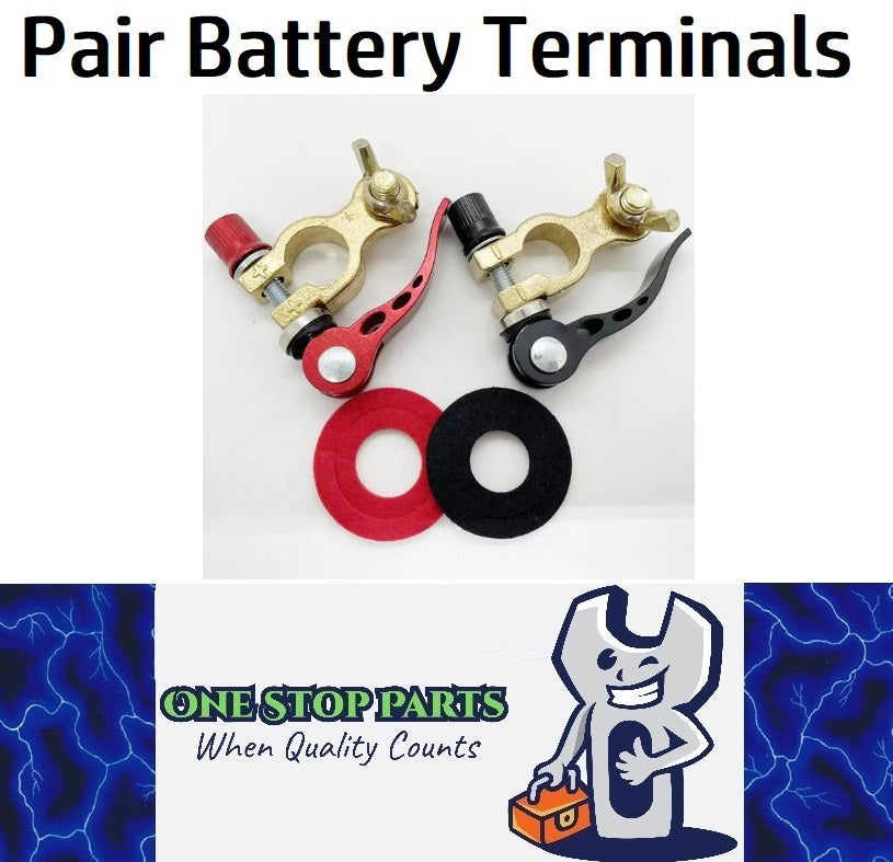 2 x Battery Terminals Positive Negative quick Release Terminals Wing ...