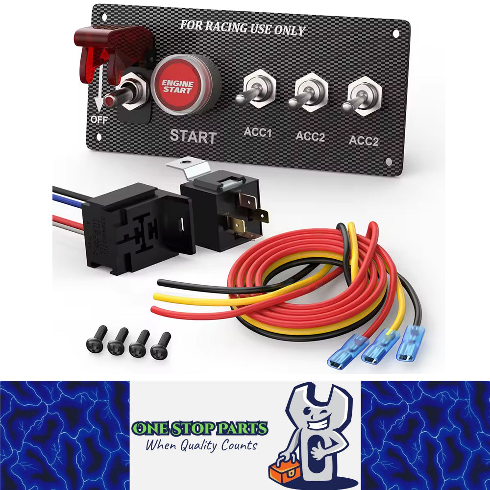 12V Racing Car Ignition Switch Panel Engine Start Stop Toggle Switch L ...