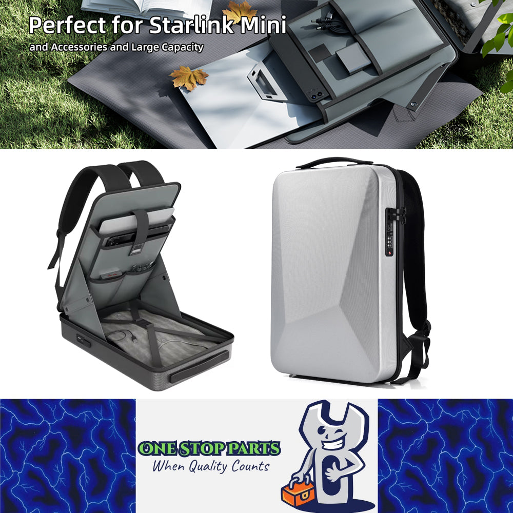 White Starlink Mini Backpack for Starlink Mini and Accessories Hard Sh ...